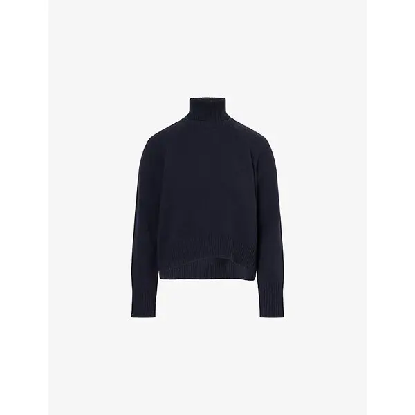 ME+EM Raglan Sleeve Cashmere Jumper With Detachable Snood - Navy