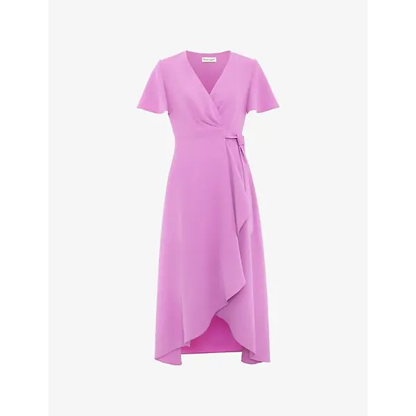 PHASE EIGHT Julissa Wrap-front Woven Midi Dress - Lilac