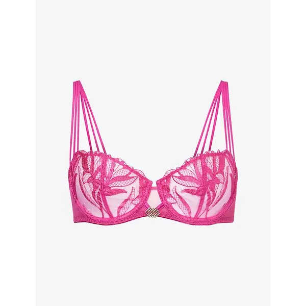 AUBADE Sweet Euphoria Half Cup Lace Bra - Passion Rose