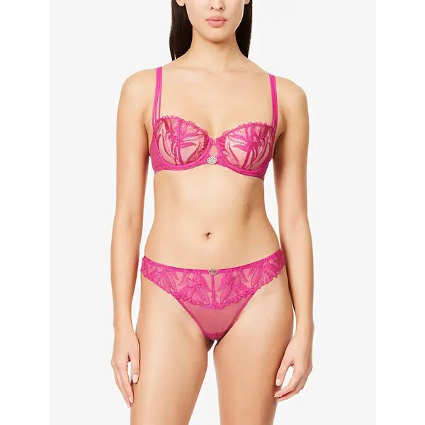 AUBADE Sweet Euphoria Half Cup Lace Bra - Passion Rose