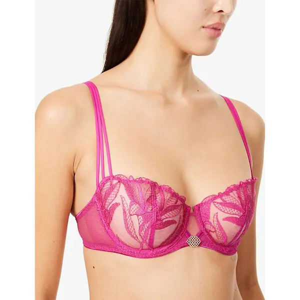 AUBADE Sweet Euphoria Half Cup Lace Bra - Passion Rose