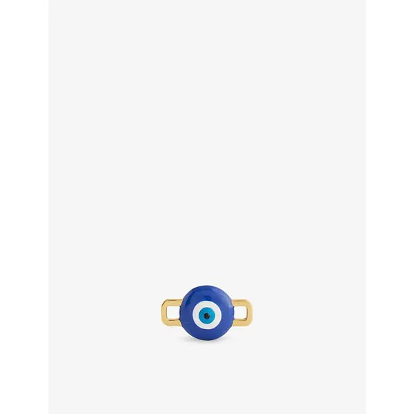POUBEL Evil Eye Sterling-silver Enamelled Charm - Gold Blue