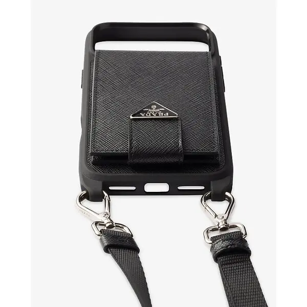 Prada Shoulder-strap Saffiano Leather Case Iphone 17 Pro Case