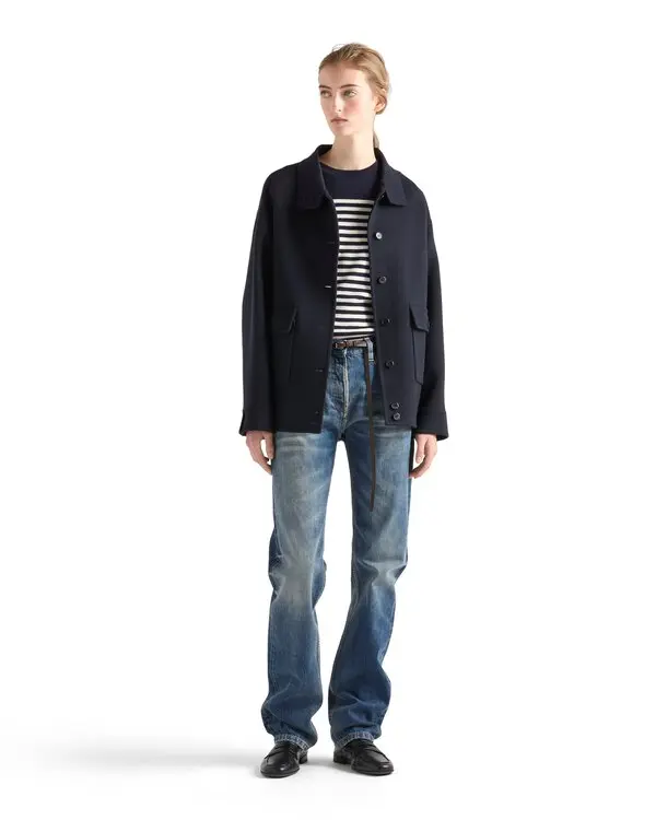 Prada Striped Wool Sweater - Blue