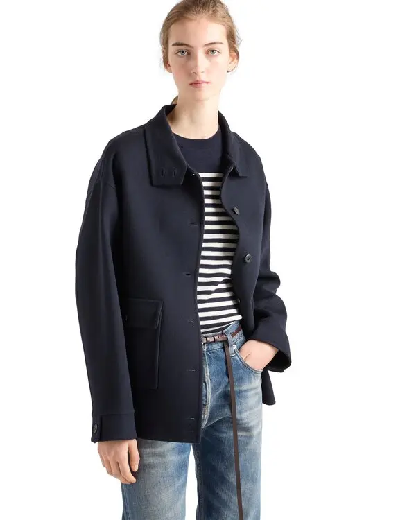 Prada Striped Wool Sweater - Blue