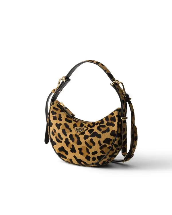 Prada Arqué Printed Leather Mini Shoulder Bag - Neutral