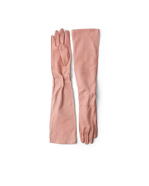 Prada Long Leather Gloves - Pink