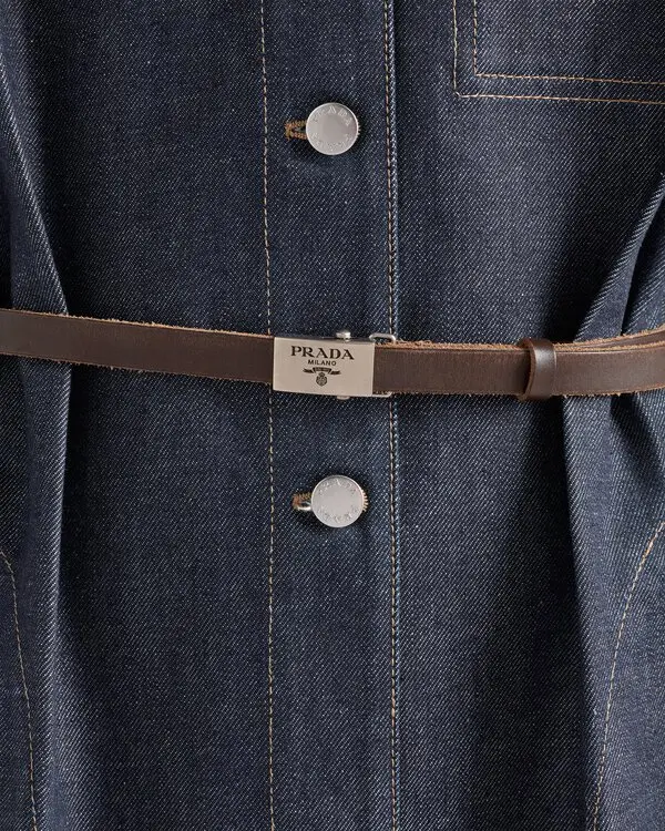 Prada Belted Denim Shirt Dress