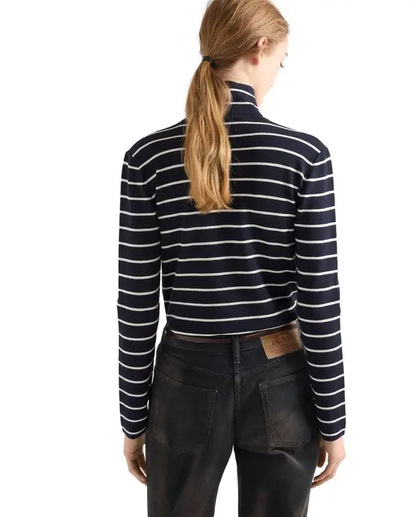 Prada Striped Wool Turtleneck Sweater
