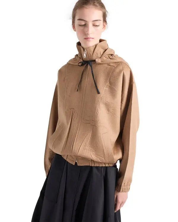 Prada Camel-hair Blouson Jacket