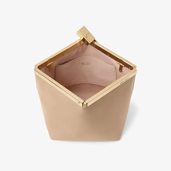 JIMMY CHOO Nappa Leather Clutch Bag - Chai/gold