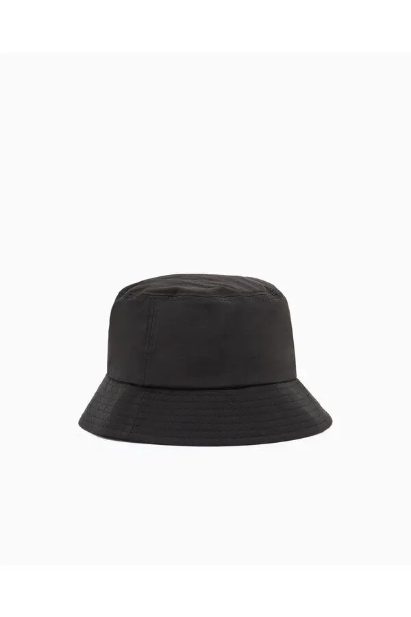 Emporio Armani Bucket Hat In Stretch Technical Fabric