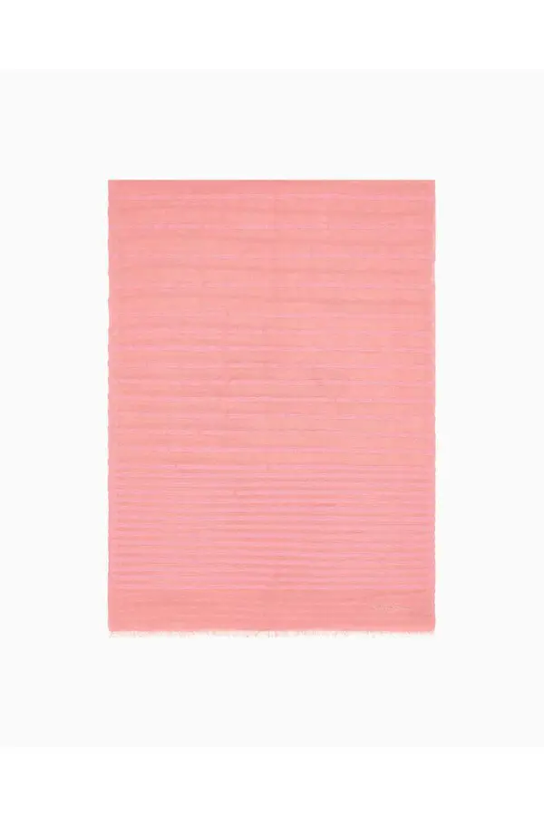 Giorgio Armani Jacquard Striped Linen And Cotton Stole - Pink