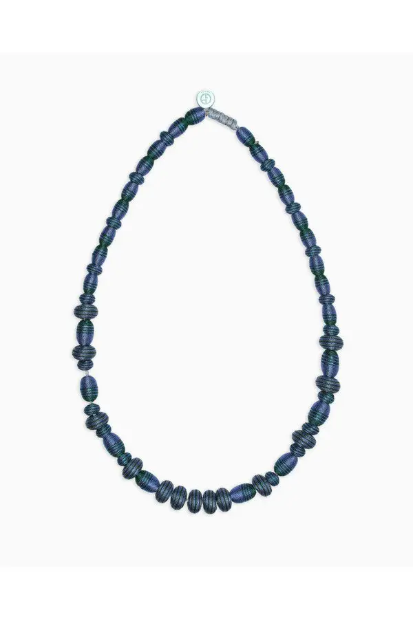 Giorgio Armani Tubular Necklace In Viscose Blend - Blue