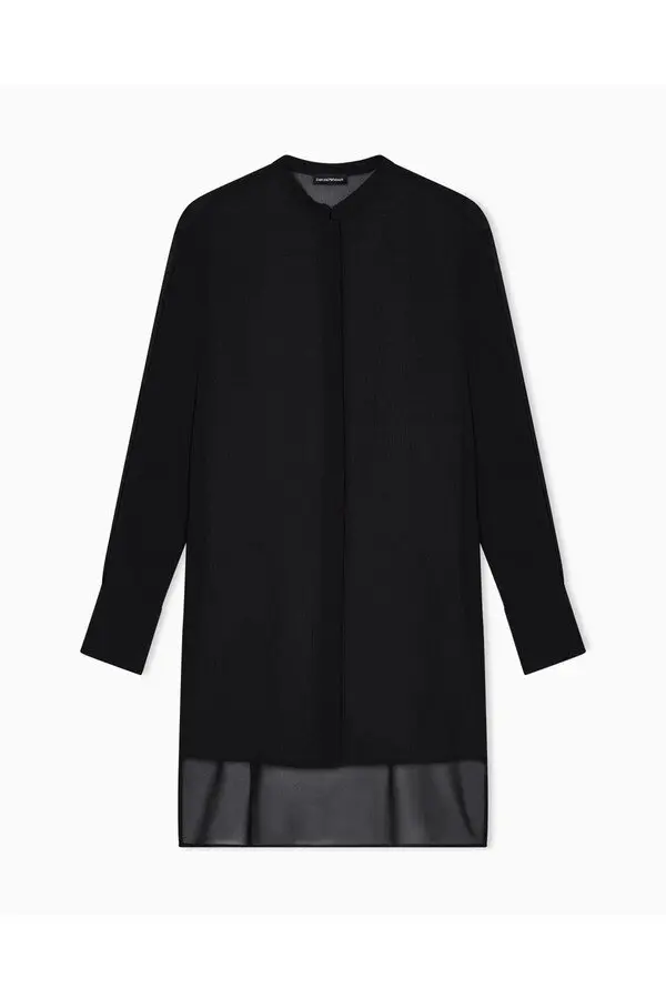 Emporio Armani Maxi Shirt In Techno Georgette