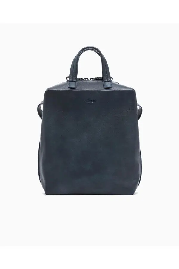 Giorgio Armani Leather Shopper Bag - Blue