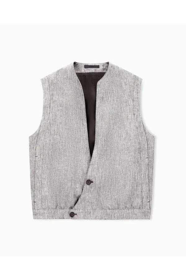 Giorgio Armani Mélange Linen Waistcoat - Red
