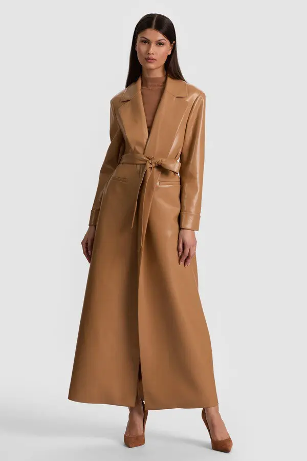 Alice + Olivia Jimmy Vegan Leather Trench Coat