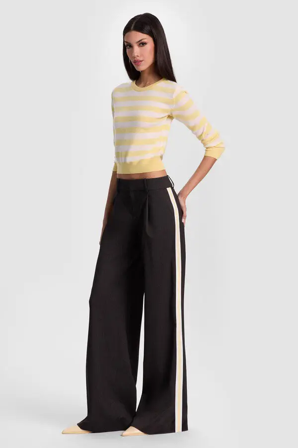 Alice + Olivia Side Stripe Wide Leg Trouser
