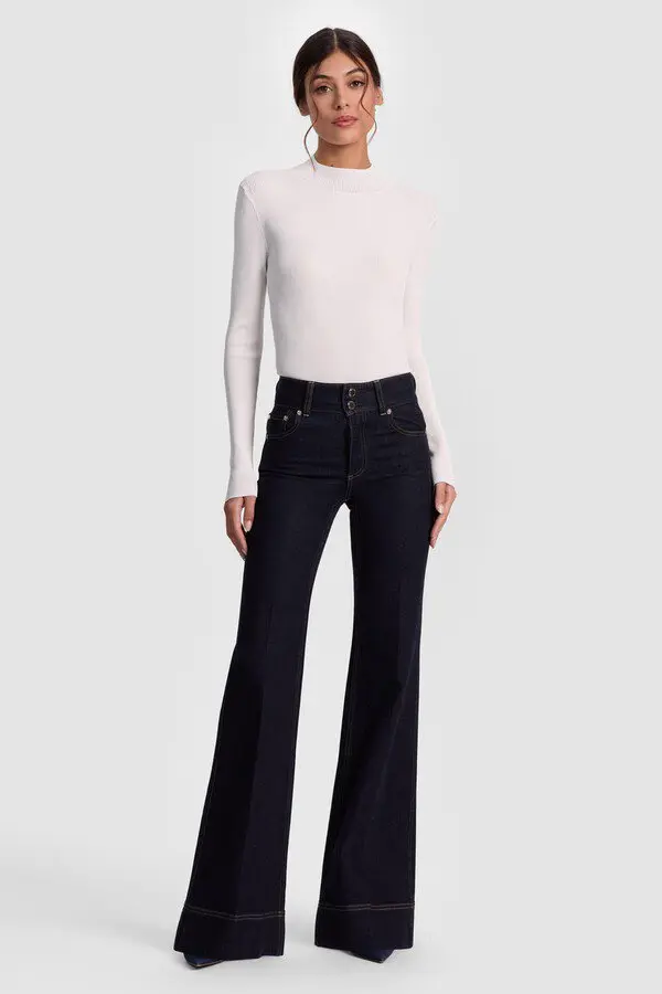 Alice + Olivia Roberta Ribbed Turtleneck