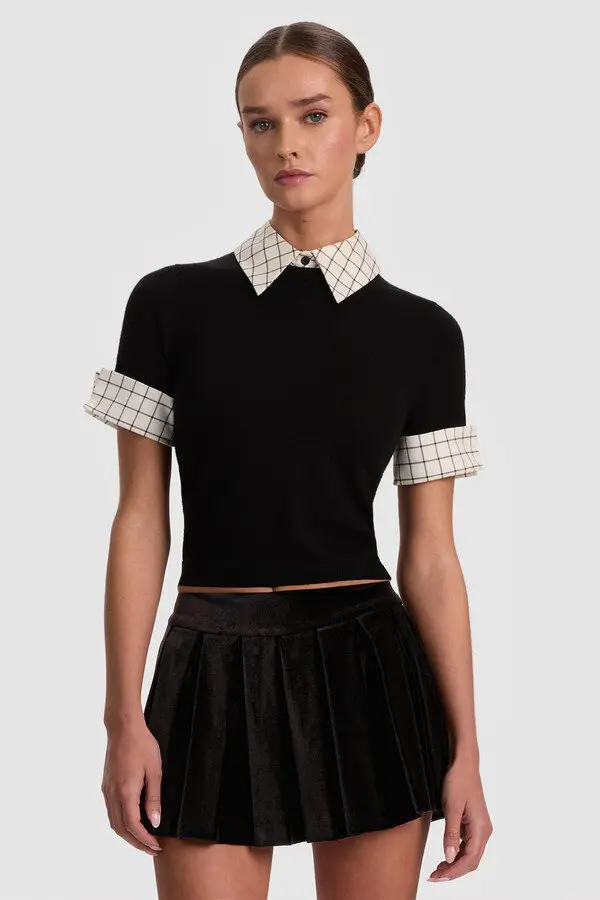 Alice + Olivia Aster Collared Pullover