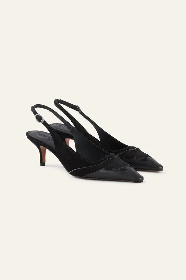 Ba&sh Casta Slingback Heels - Black
