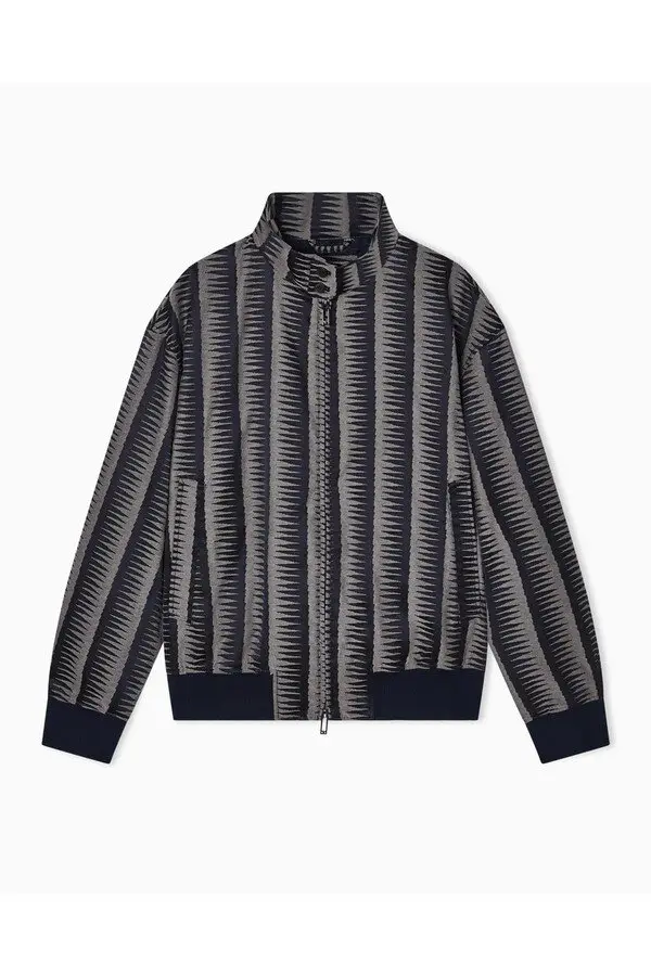 Emporio Armani Jacquard Blouson With Op-art Motif