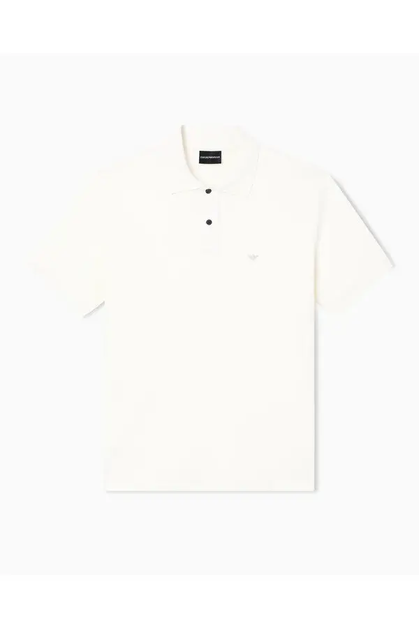 Emporio Armani Loose-fit Polo Shirt In Light Jersey - Red