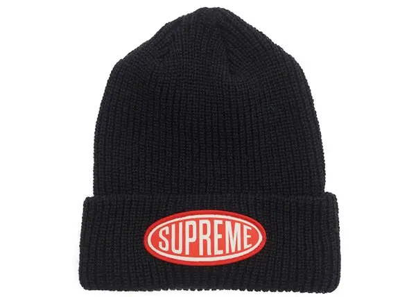 Supreme Oval Patch Beanie - Black