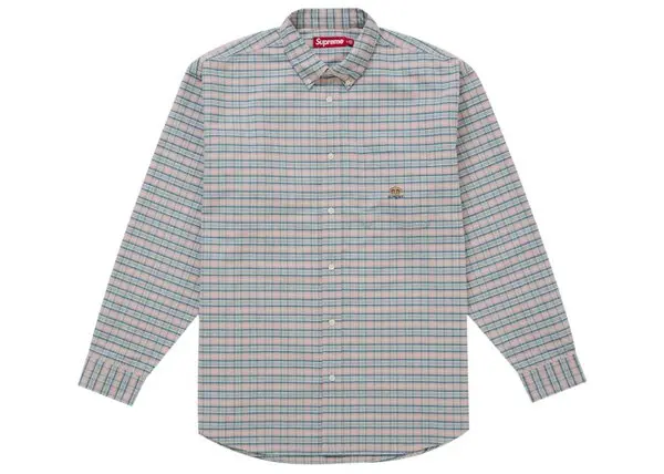 Supreme Loose Fit Flannel Oxford Shirt - Blue Plaid