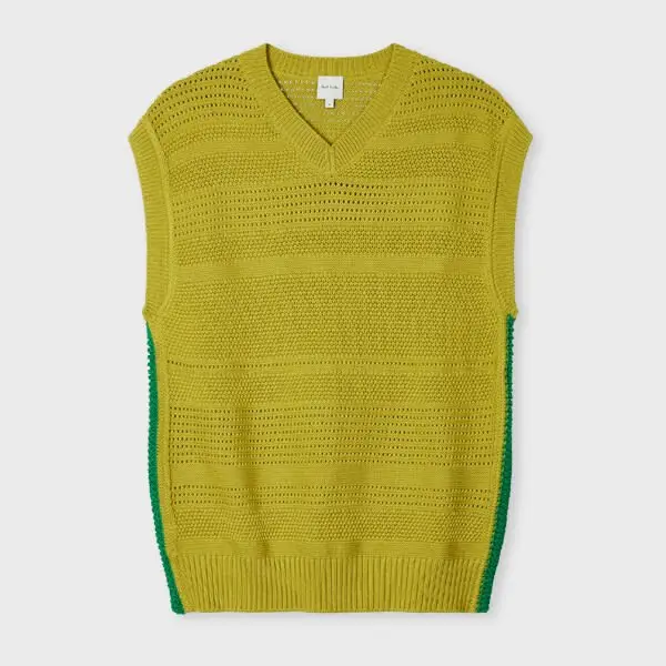 Paul Smith Textured Cotton Knitted Vest - Green