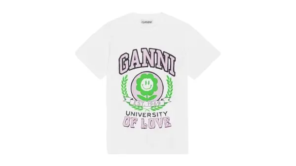 GANNI University Of Love T-shirt - Bright White