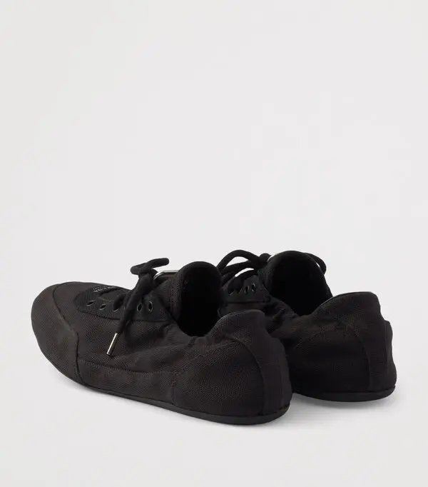 Prada Cotton Canvas Collapse Sneakers - Black