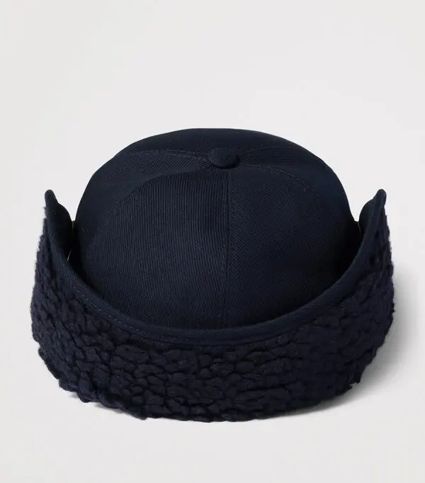 Miu Miu Drill And Fleece Baseball Cap - Blue