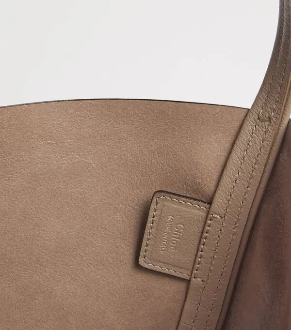 Chloé Medium Leather-suede Spin Tote Bag