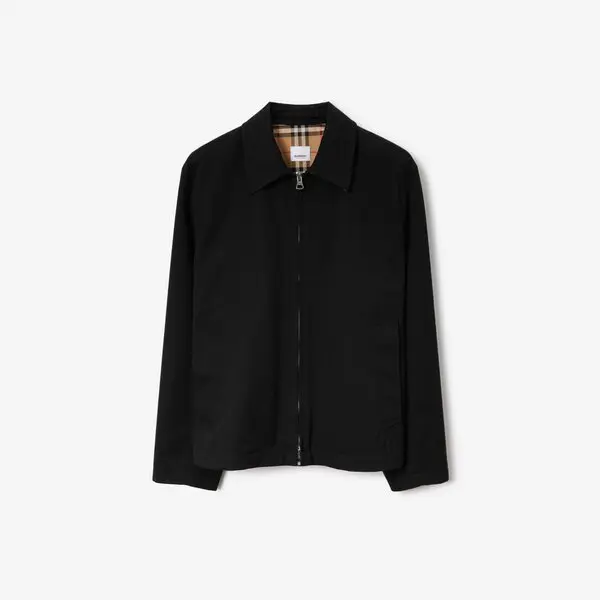 Burberry Gabardine Harrington Jacket - Black