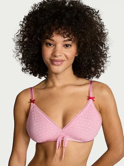 Victoria's Secret Heart Lace Unlined Triangle Bralette - Pink