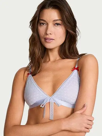 Victoria's Secret Heart Lace Unlined Triangle Bralette - Purple