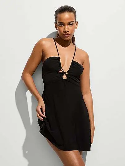 Victoria's Secret Twist Rope Convertible Mini Dress - Black