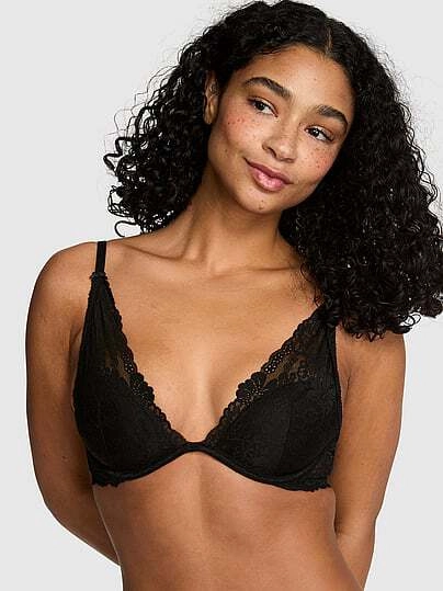 Pink Wink™ Lightly Lined Plunge Bra - Onyx