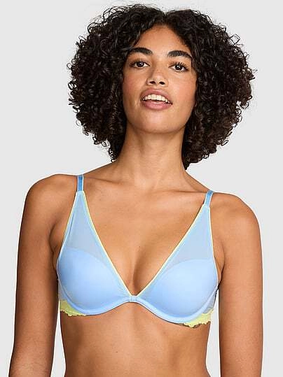 Pink Wink™ Lightly Lined Plunge Bra - Blue