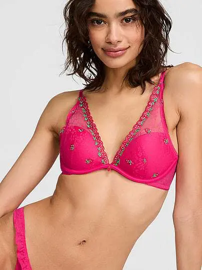 Pink Wink Wink™ Lightly Lined Plunge Bra - Pink
