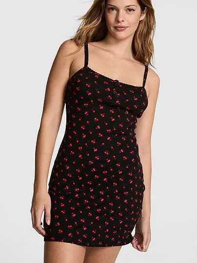 Pink Pointelle Slip Dress