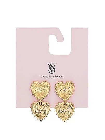 Victoria's Secret Double Heart Dangle Earrings