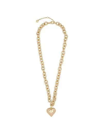 Victoria's Secret Puffed Heart Pendant Necklace - Gold