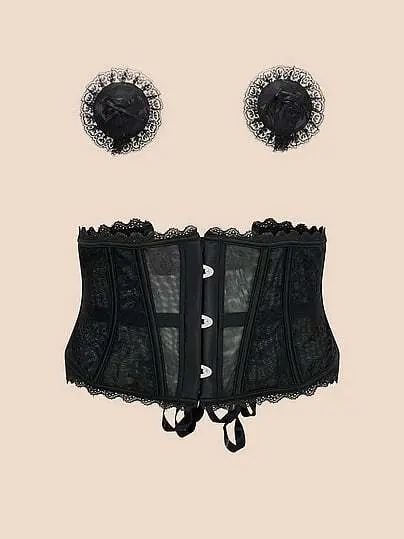 Victoria's Secret Adore Me Luciania Lace Nipple Covers - Black