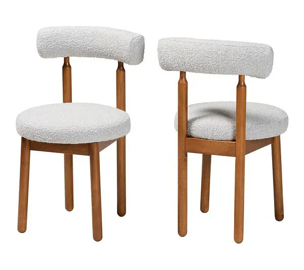 BAXTON STUDIO Edric Fabric And Wood Dining Chai R Set Of 2 - One-color