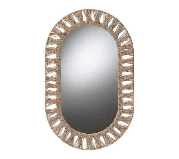 BALI & PARI Geona Metal And Seagrass Wall Accen T Mirror - One-color