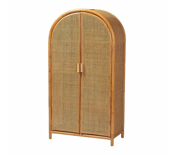 BALI & PARI Paloma Honey Natural Rattan 2-door Storage Cabinet - One-color