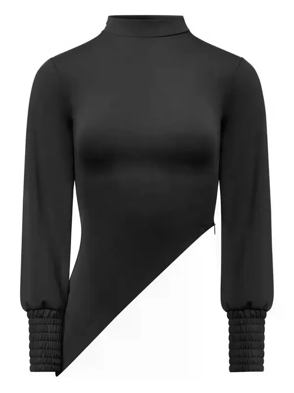 Manière De Voir Asymmetric Mock-neck Top - Black